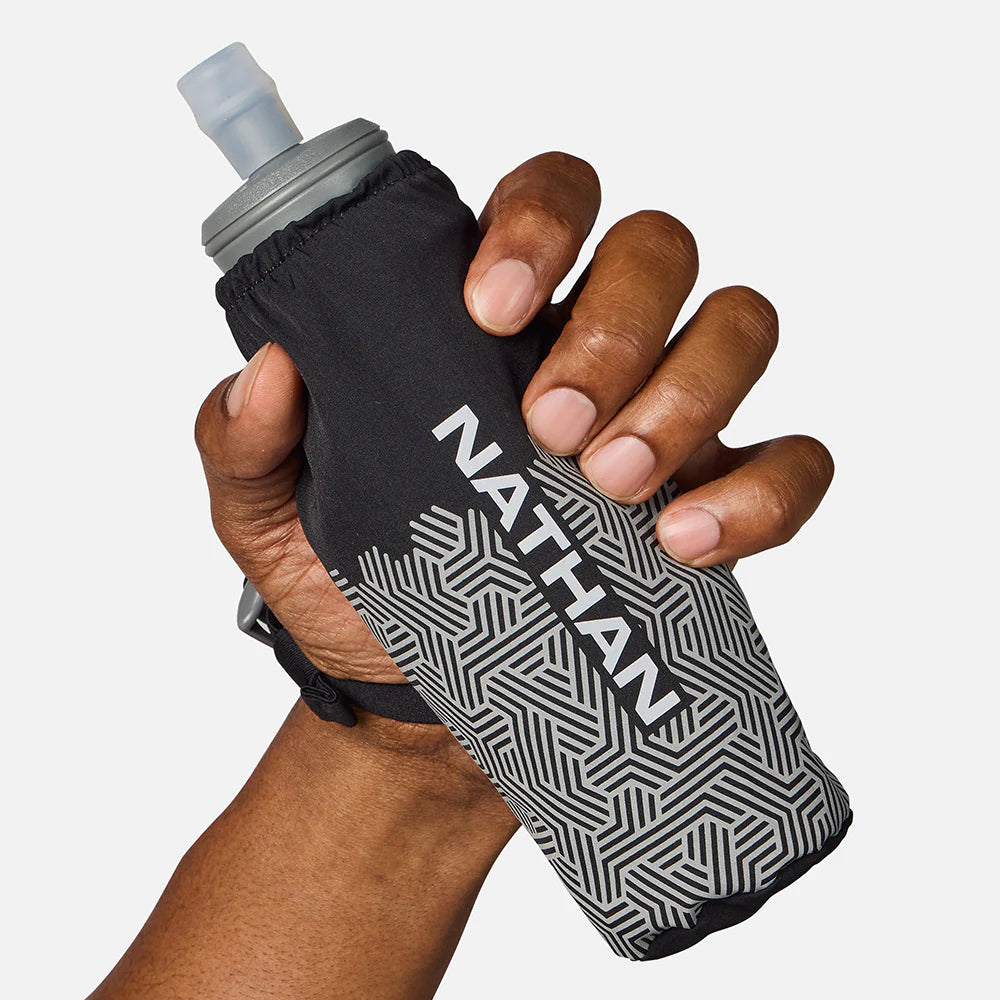 Nathan | Hypernight Pinnacle Soft Flask | 14 oz | Black/Hex Print ...