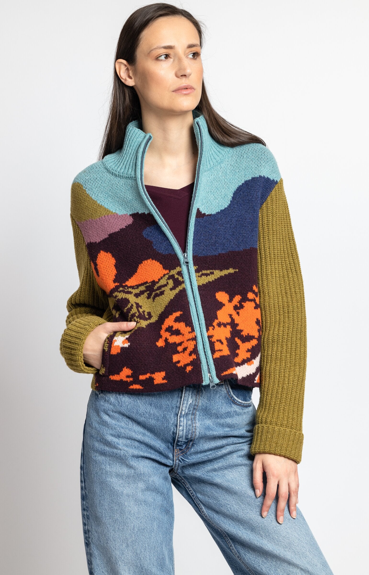 Ivko | Jacquard Jacket, Landscape Pattern | Women's – Confluence ...